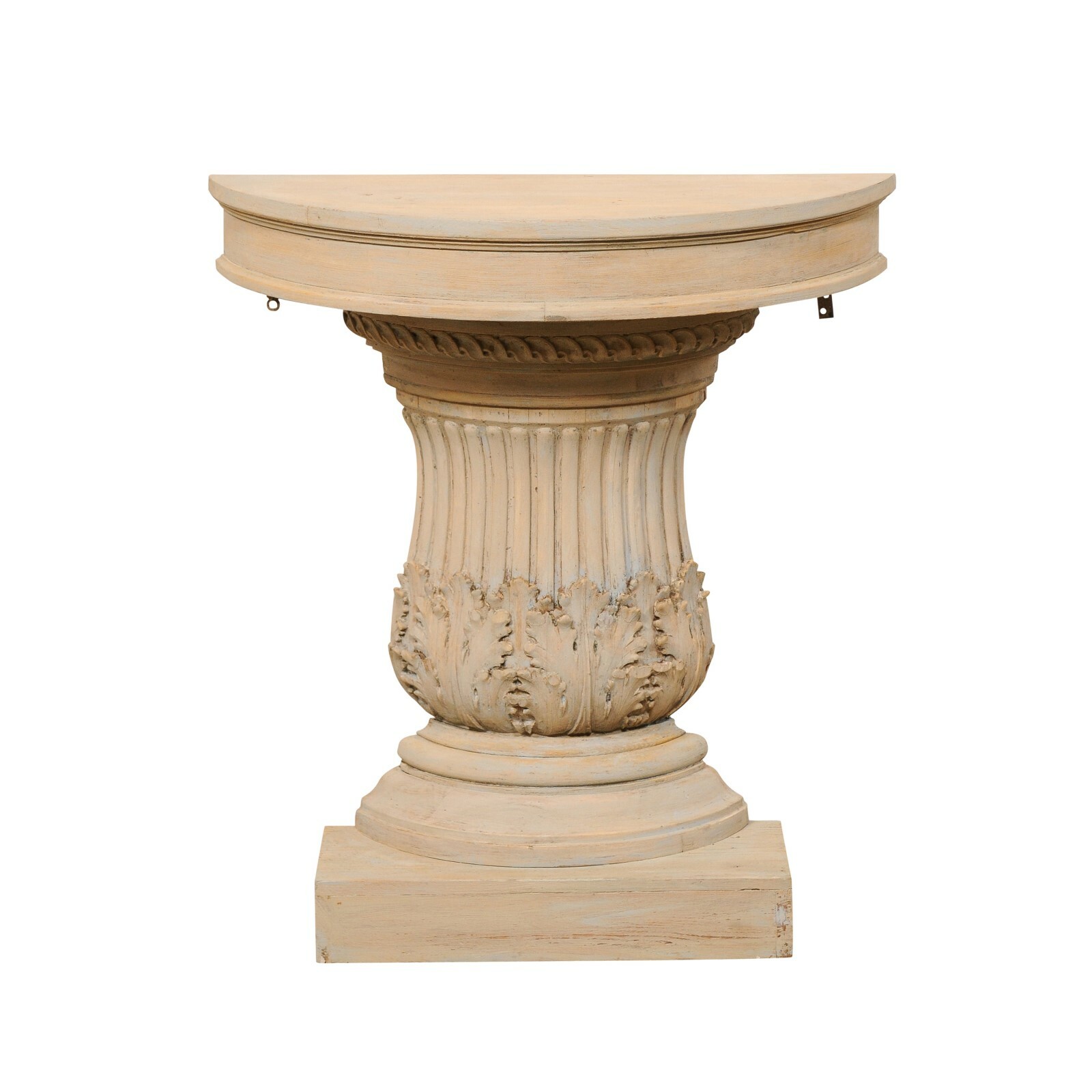 Italian Column-Carved Demi Wall Console | 1879 | A. Tyner Antiques