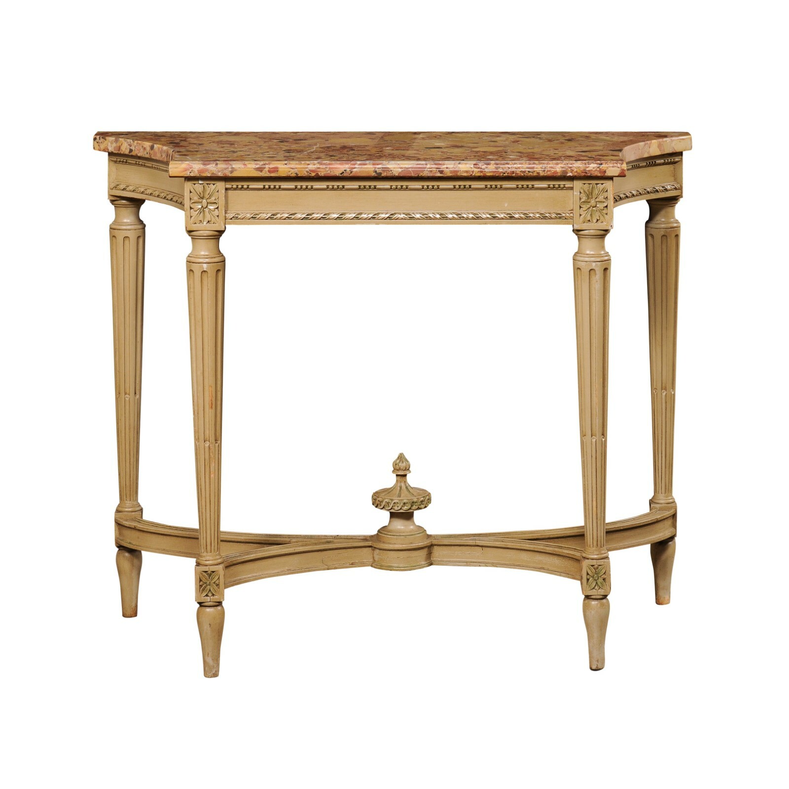 French Breche d'Alep Marble Top Console | 1916 | A. Tyner Antiques