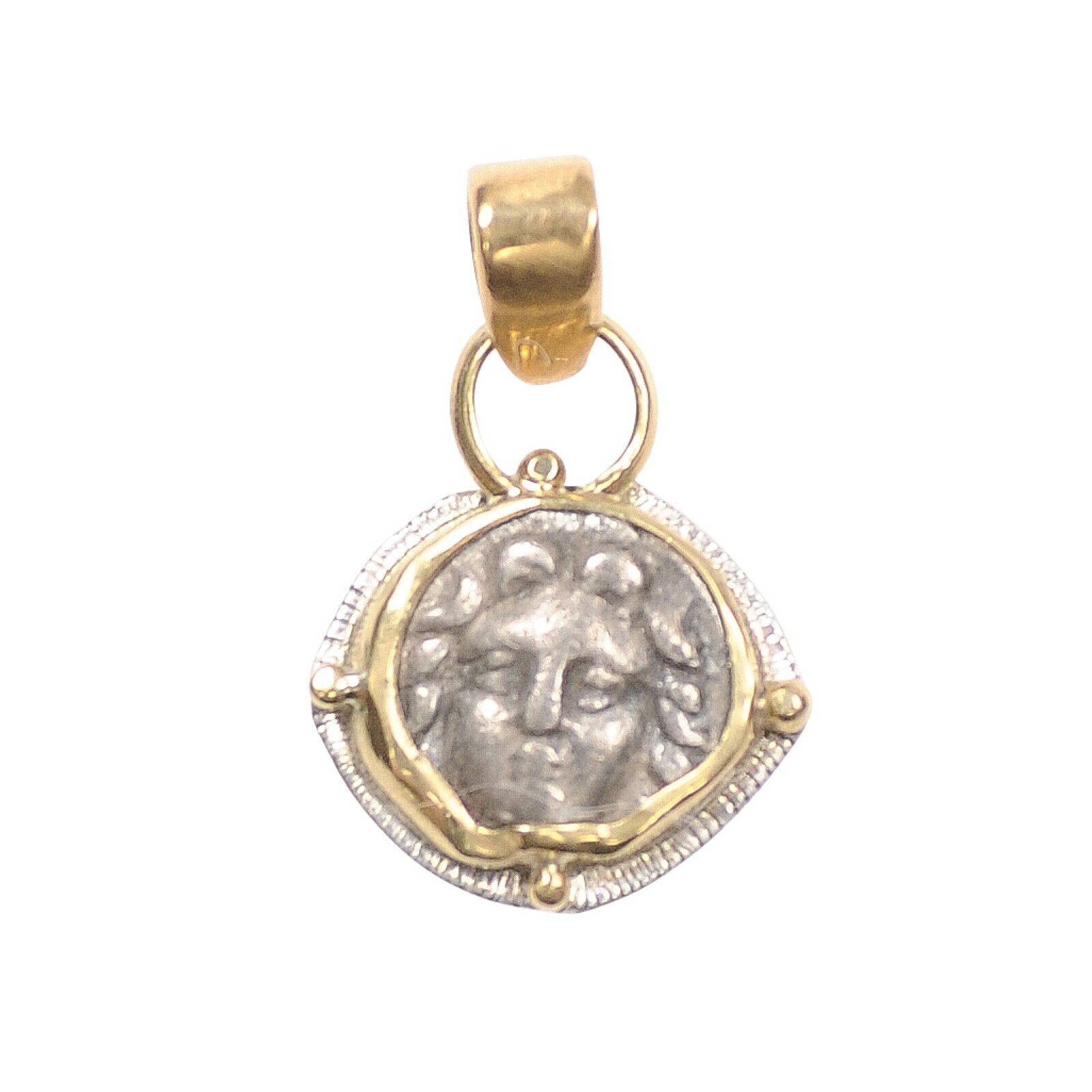 Gorgoneion Pisidia Selge Pendant w 22K gold | 174 | A. Tyner Antiques