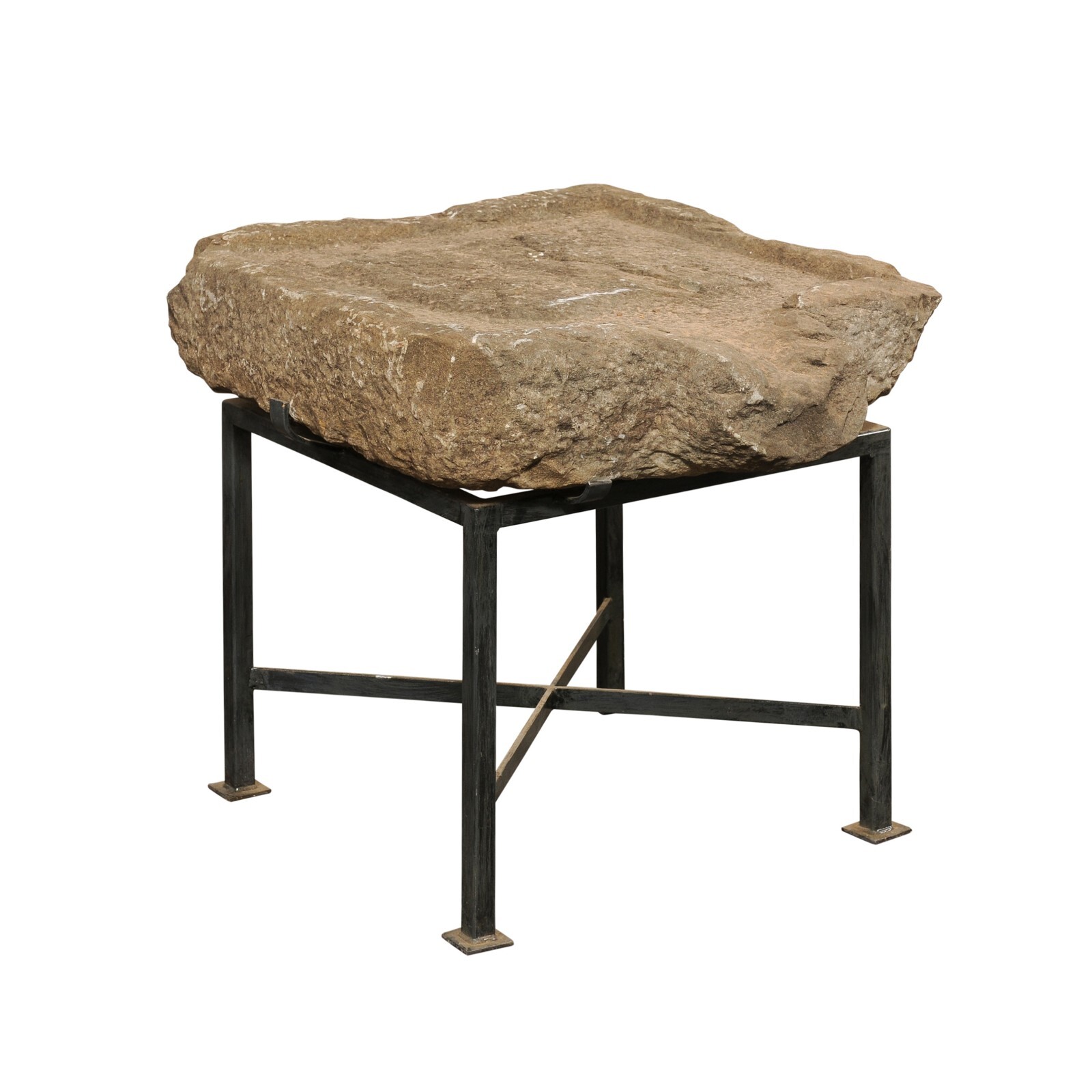 19th C. Spanish Stone Trough Top Side Table | 2179 | A. Tyner Antiques